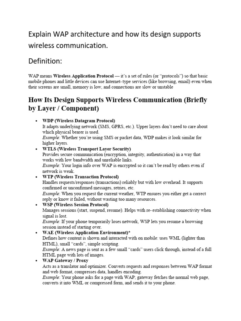 Understanding WAP Architecture for Wireless Communication | PDF ...