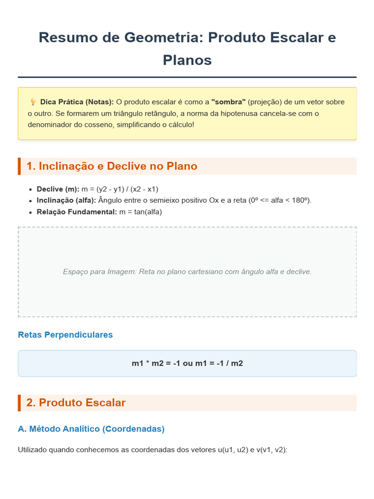 Produto Escalar e Planos na Geometria | PDF