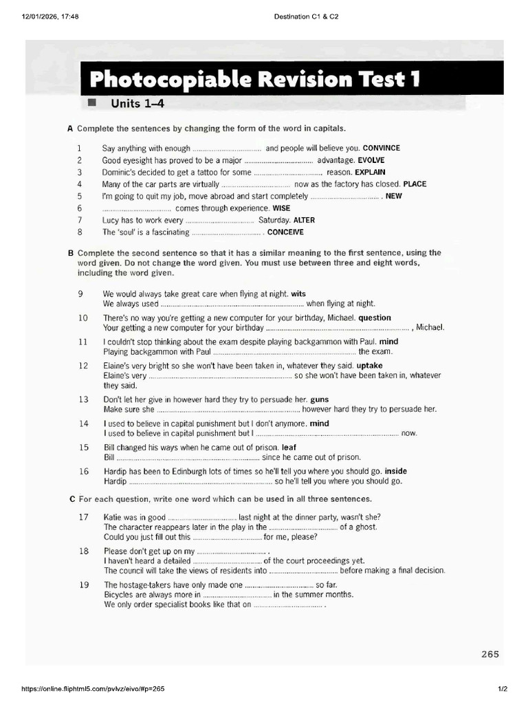 Test 1 Unit 1-4 | PDF