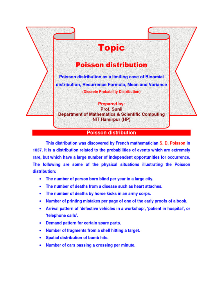 4.Poisson Distribution | PDF | Poisson Distribution | Teaching Mathematics