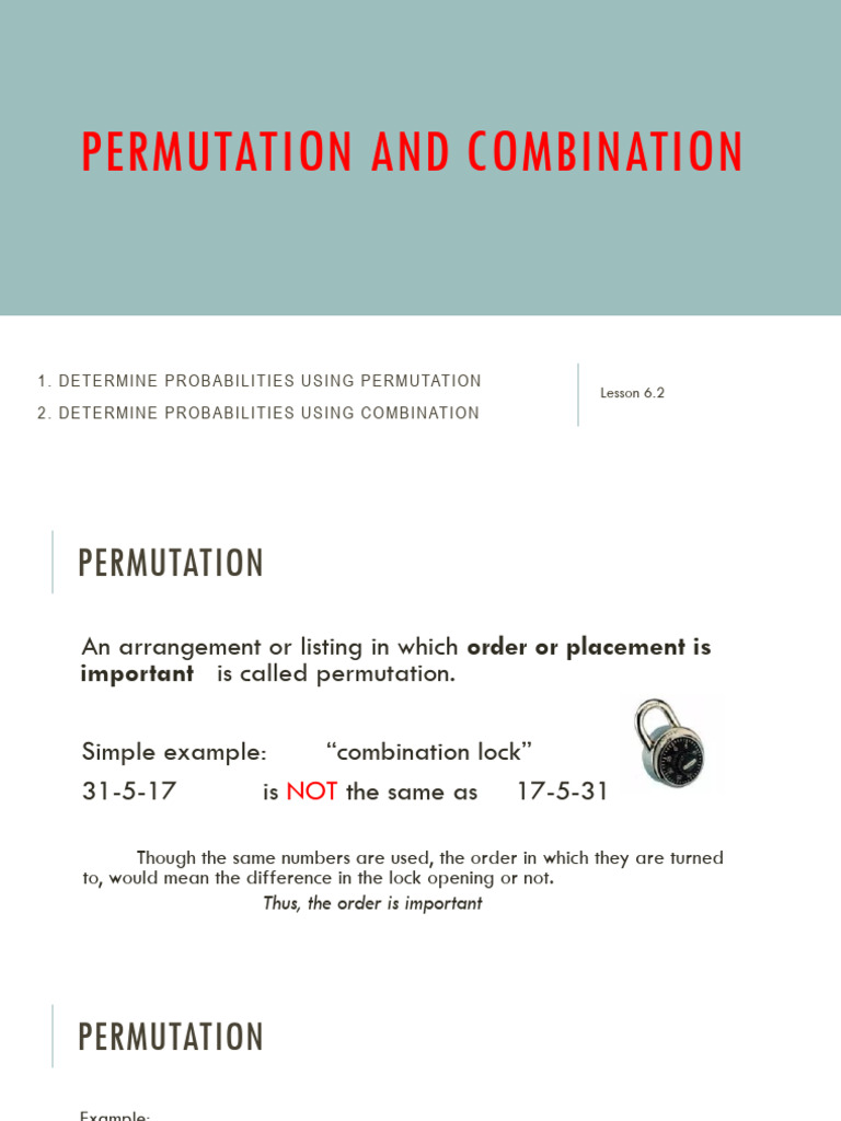 Permutations and Combinations Explained | PDF | Permutation | Combinatorics