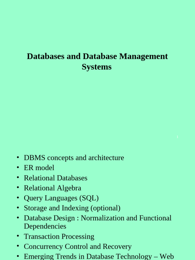 Unit-I dbms | PDF | Databases | Conceptual Model