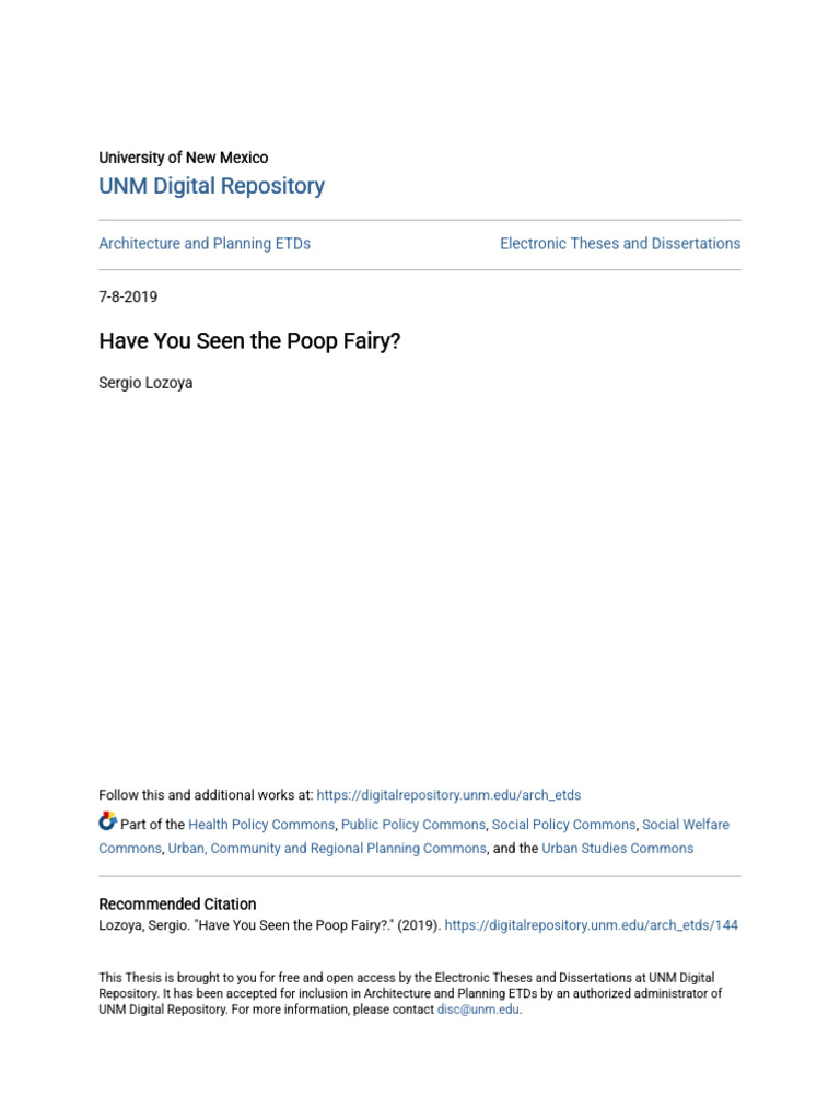 Have You Seen the Poop Fairy | PDF | Social Capital | Thesis