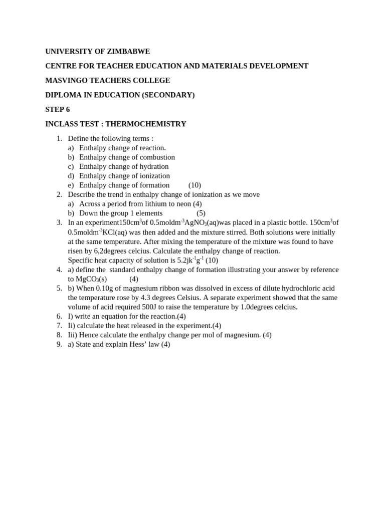 Step 6 Inclass Test | PDF