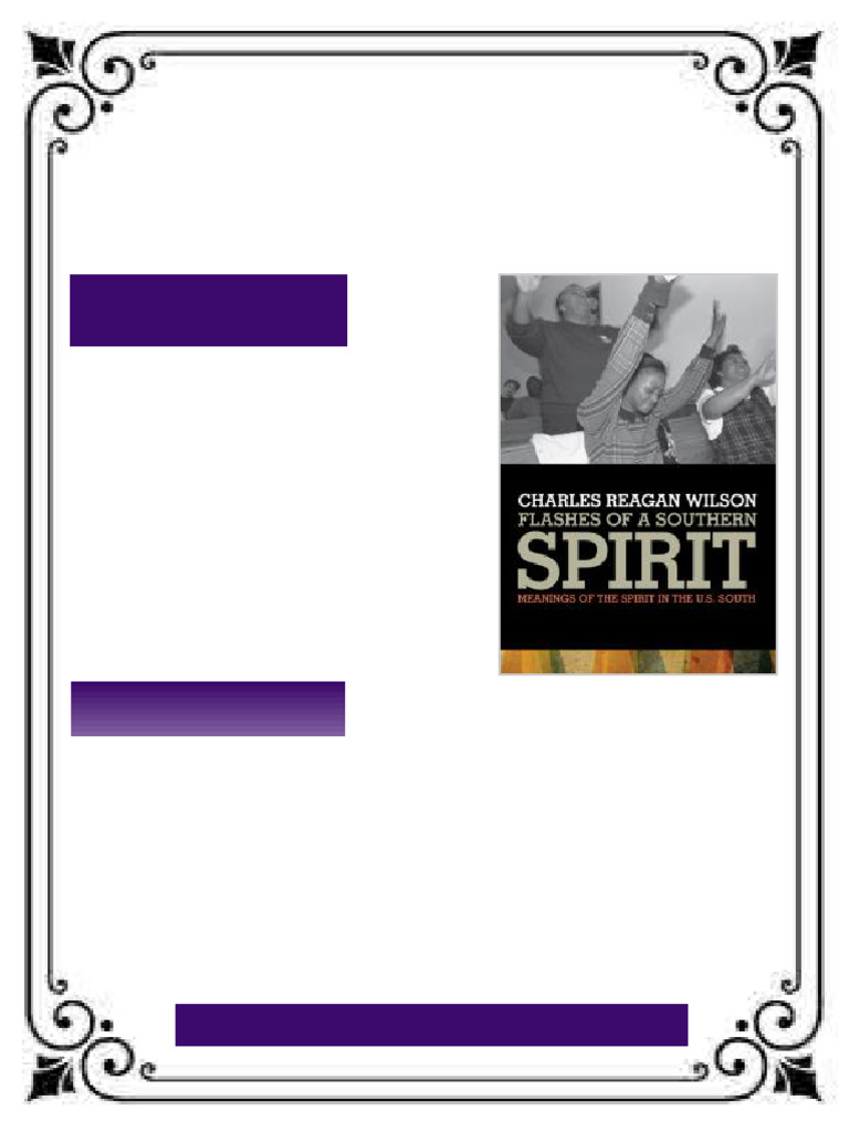 Flashes of a Southern Spirit Meanings of the Spirit in the U S South ...