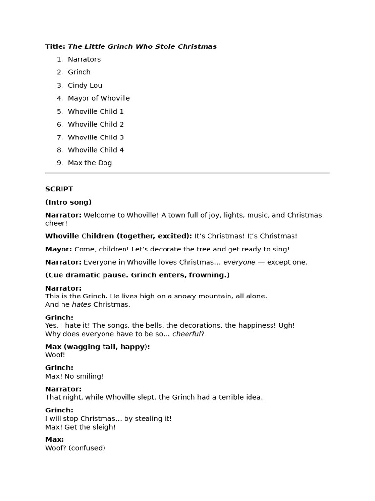 Christmas Script | PDF