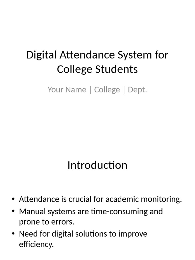 Digital Attendance College Students | PDF