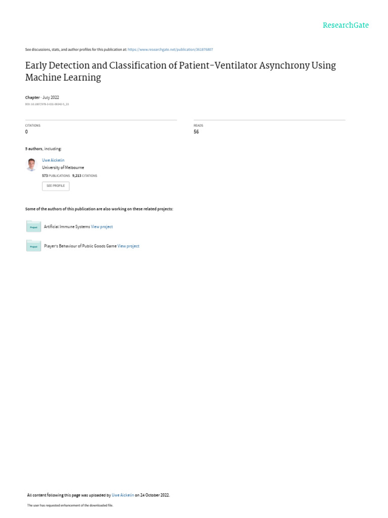 Early Detection of Patient-Ventilator Asynchrony | PDF | Sensitivity ...