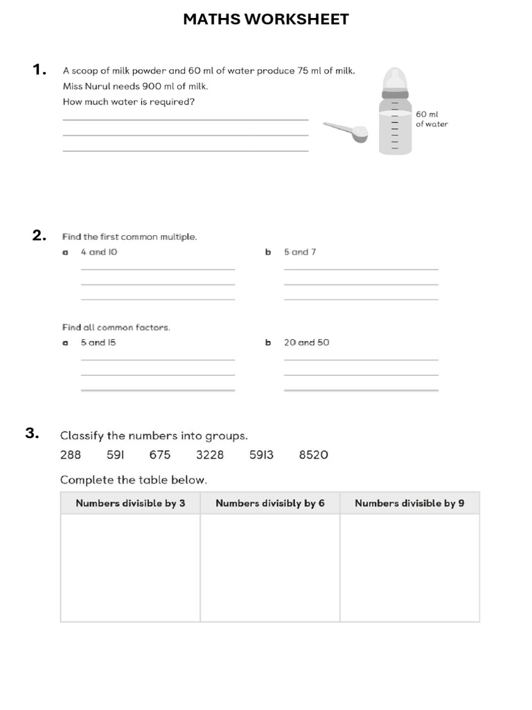 6th Grade Worhsheet | PDF