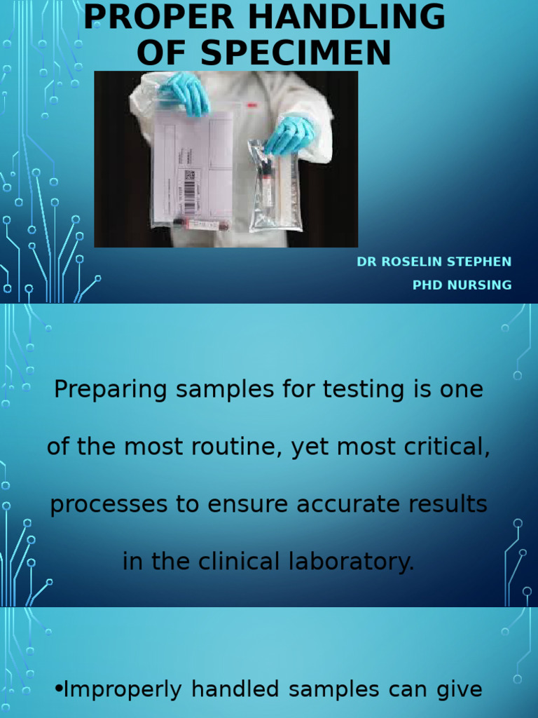 SPECIMEN HANDLING | PDF | Personal Protective Equipment | Laboratories