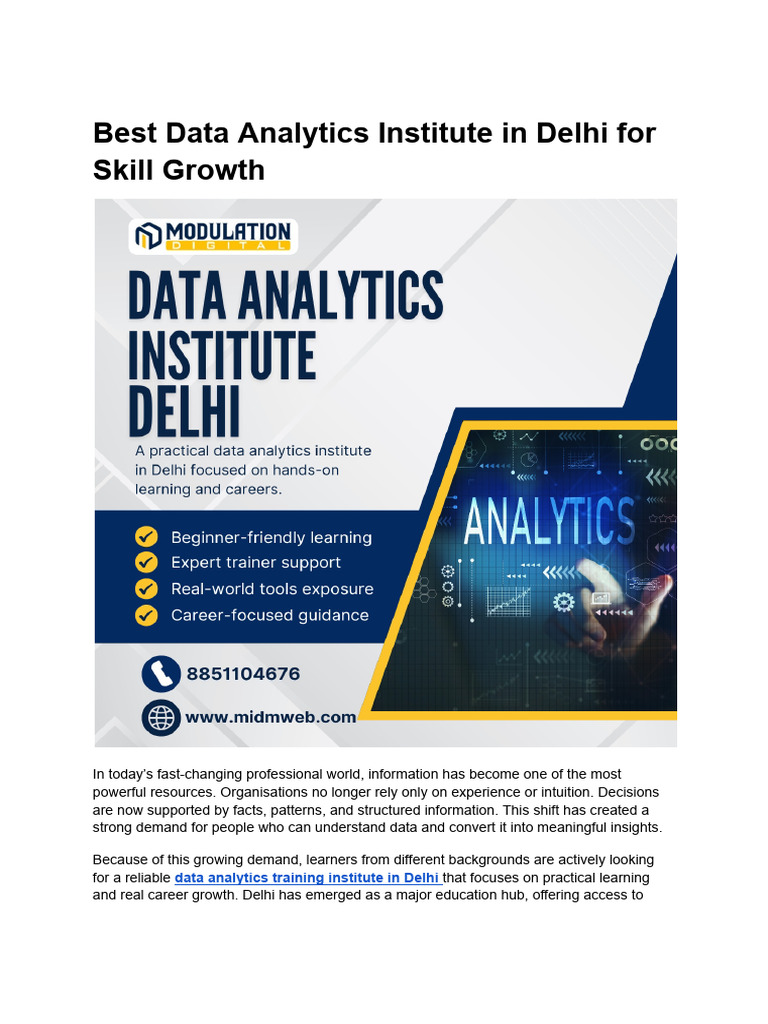 Best Data Analytics Institute in Delhi | PDF | Learning | Mentorship