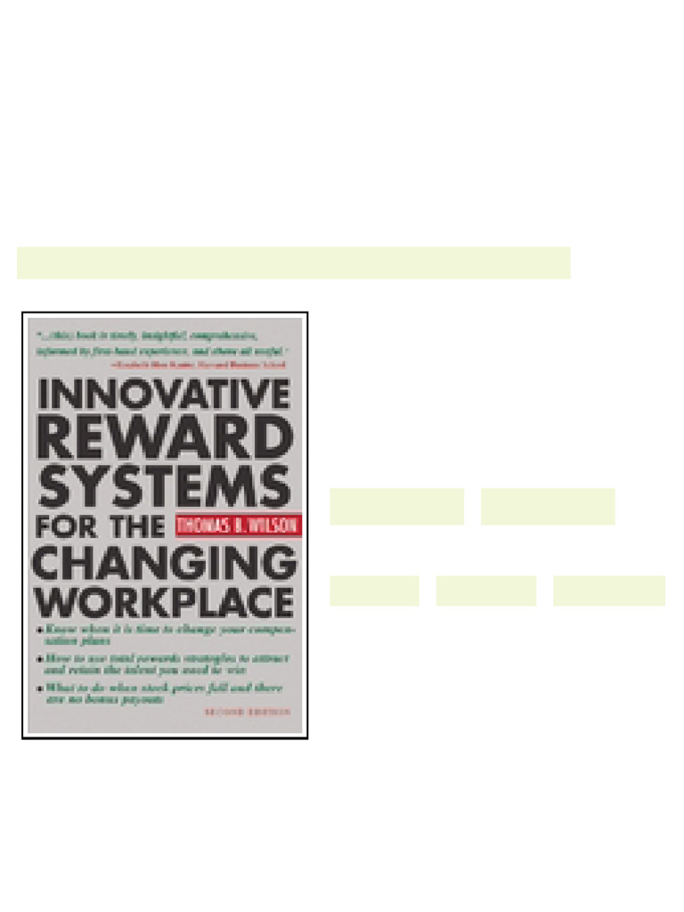 Innovative Reward Systems for the Changing Workplace Second Edition ...