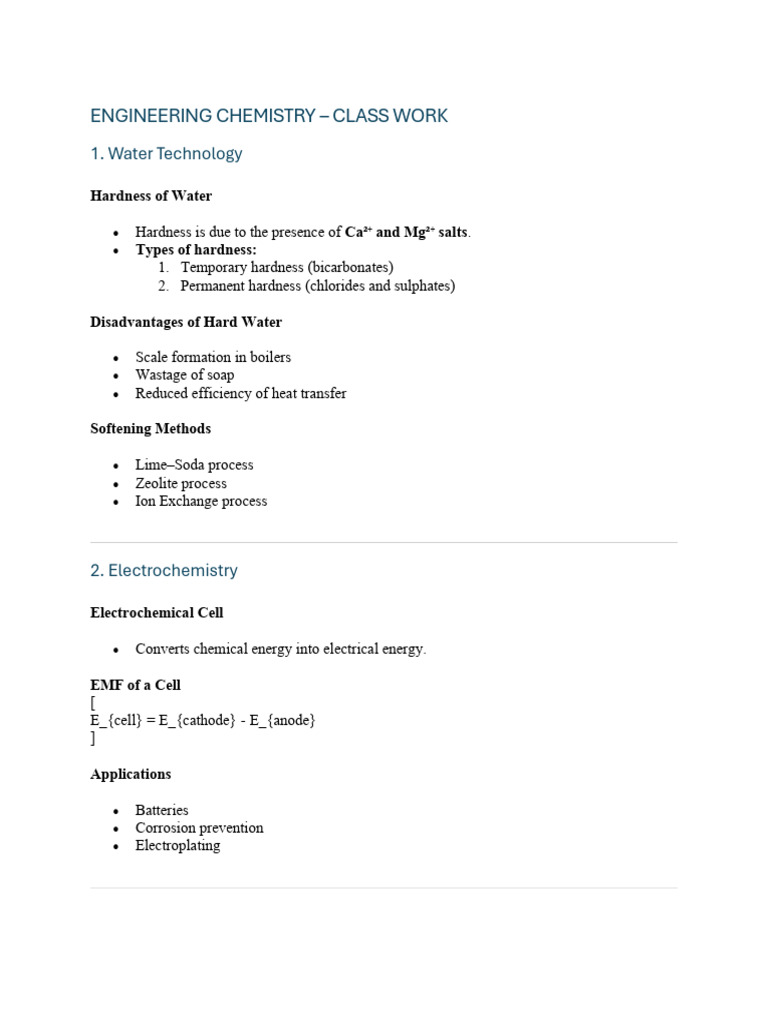 Engineering Chemistry | PDF