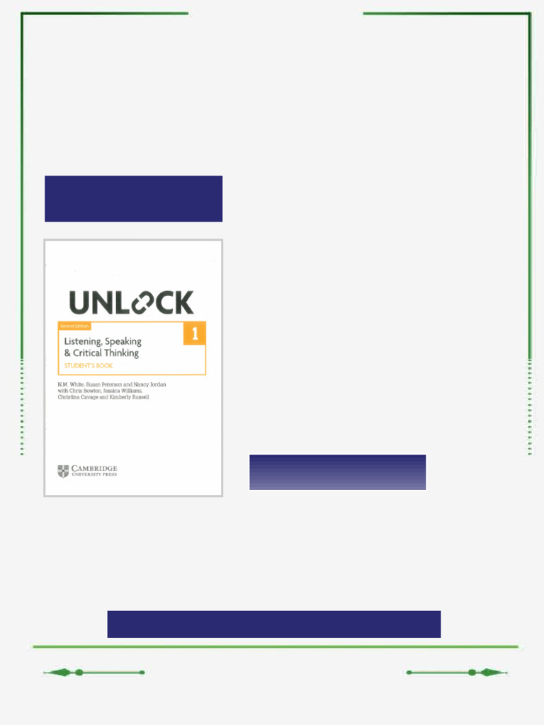 Cambridge Unlock Level 1 A1 Listening Speaking Critical Thinking ...