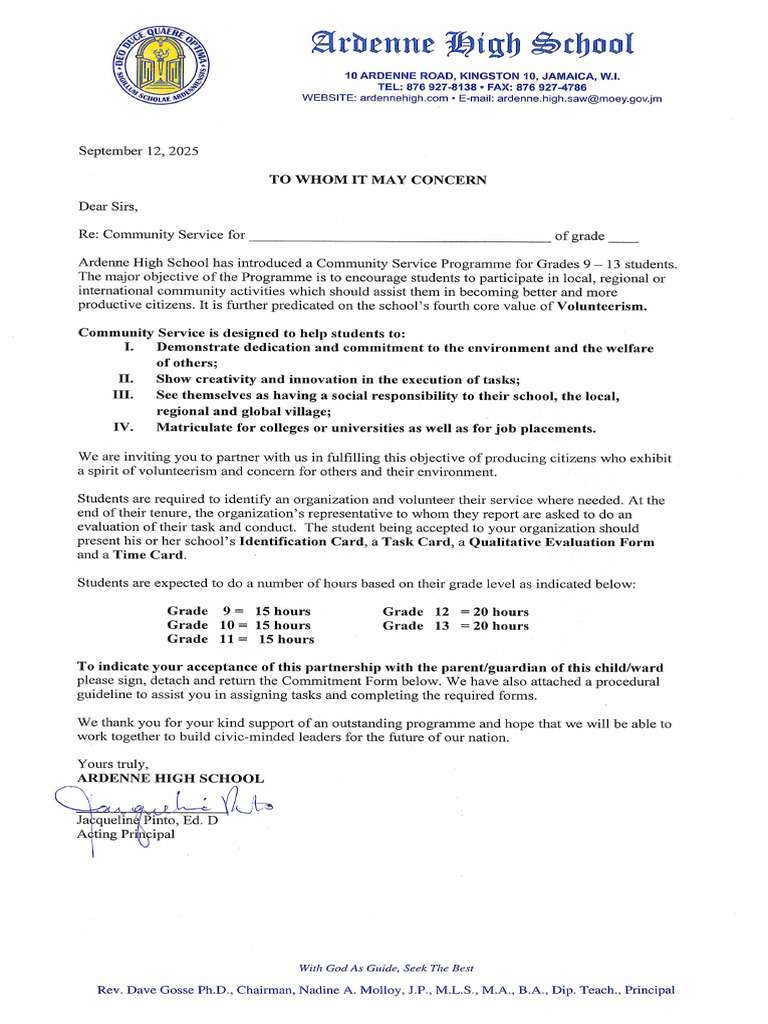 CSP - Commitment Form & Letter 25-26 | PDF