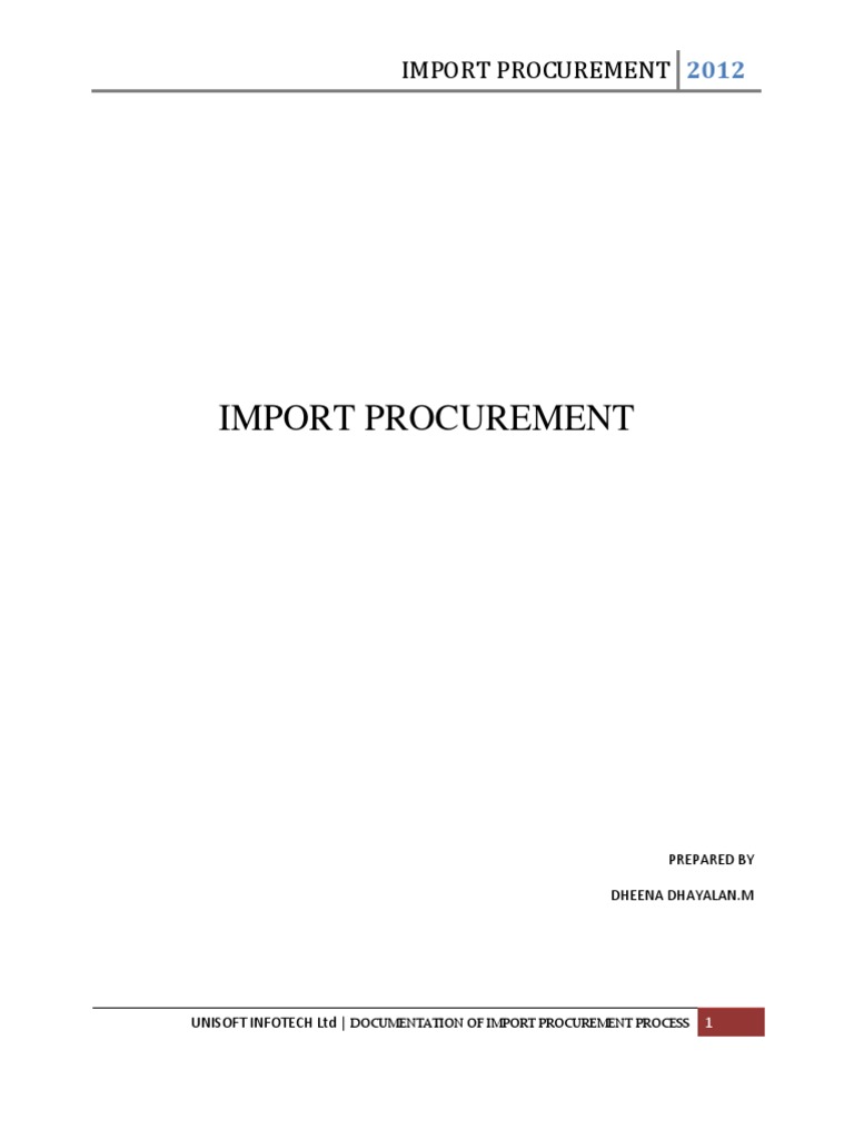 Import Purchase | PDF | Imports | Procurement