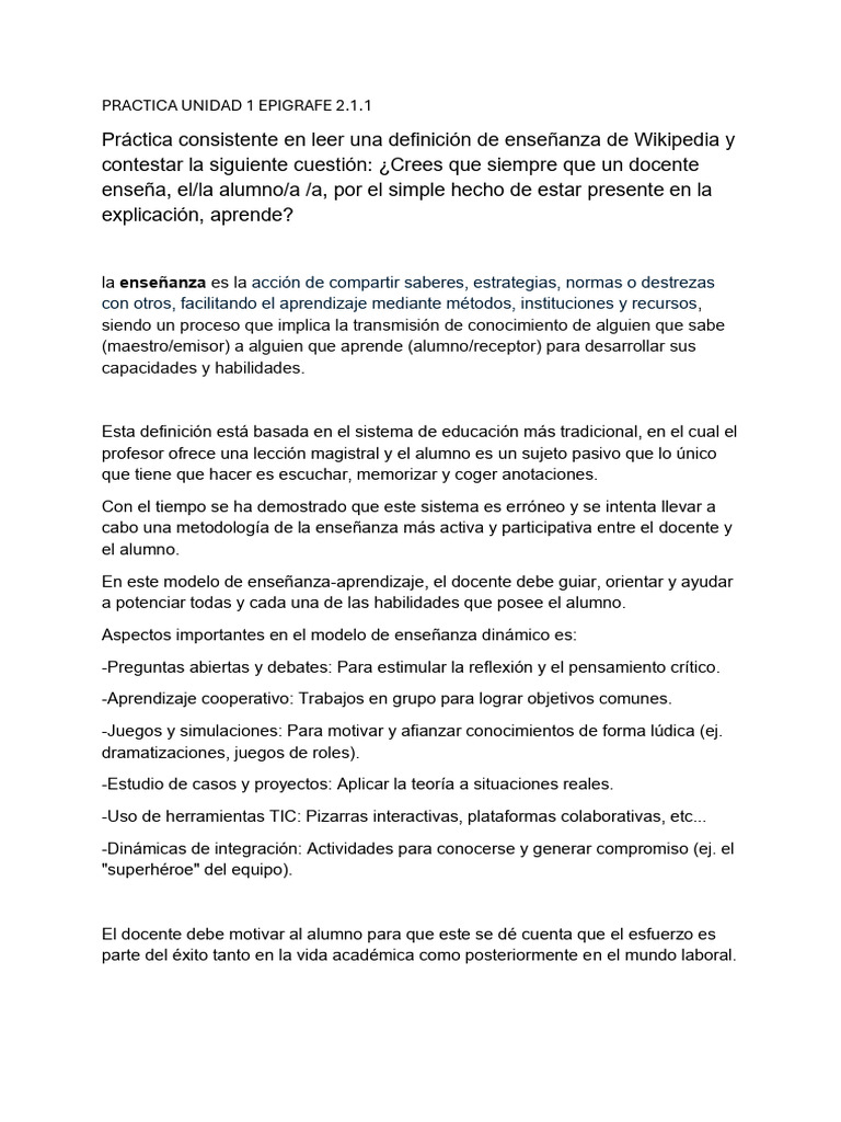 Practica Unidad 1 Epigrafe 2.1.1 | PDF