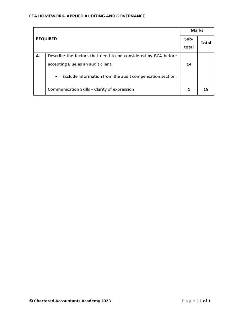 Factors for Audit Client Acceptance | PDF