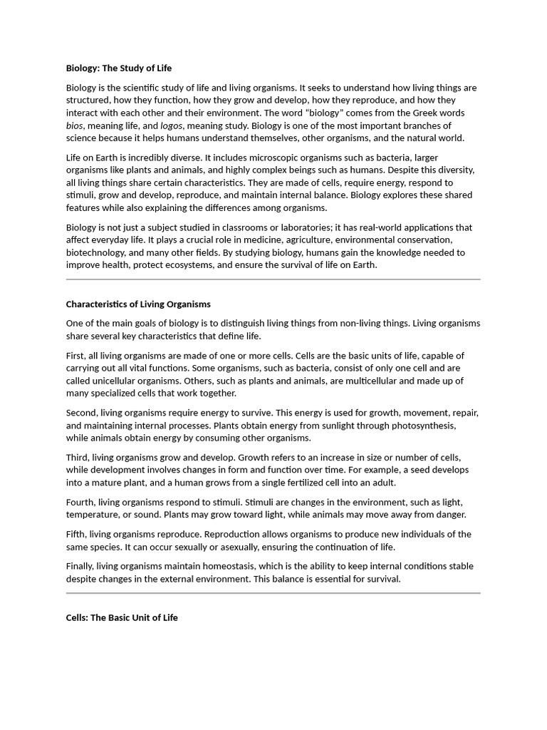 Biology | PDF | Genetics | Cell (Biology)