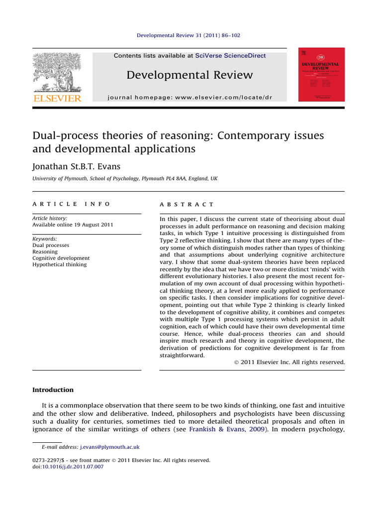 Evans_2011_Dual-Process Theories of Reasoning Contemporary Issues and ...