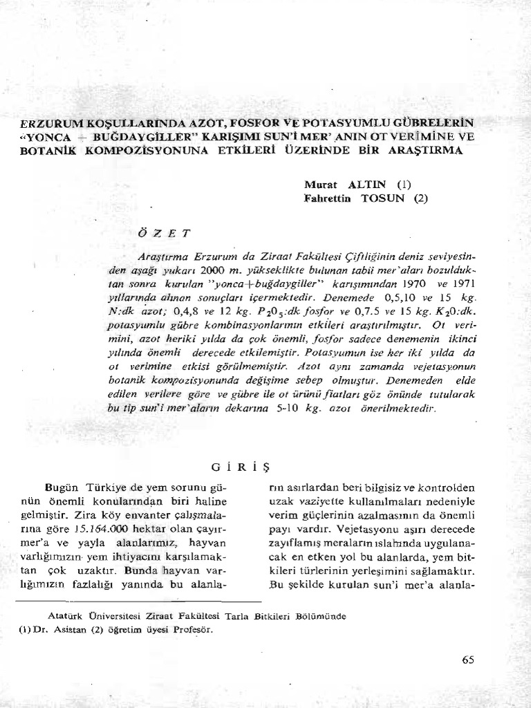 ERZURUM KOŞULLARINDA AZOT, FOSFOR VE POTASYUMLU GÜBRELERİN _YONCA ...
