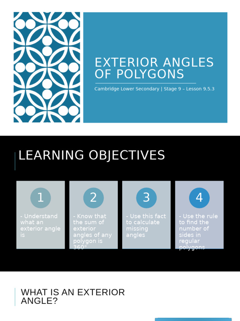 9.5.3 Exterior Angles of Polygons Presentation | PDF