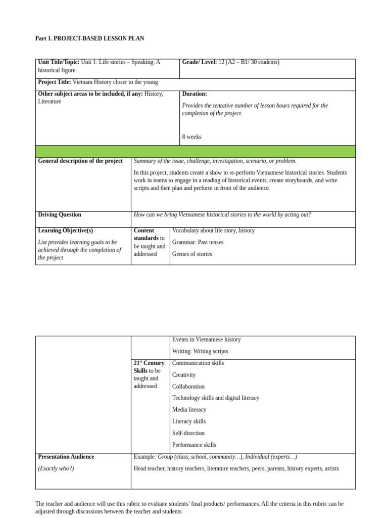 Session 5_Handout 2_Rubrics to analyse PBL chieu T4 | PDF | Writing ...