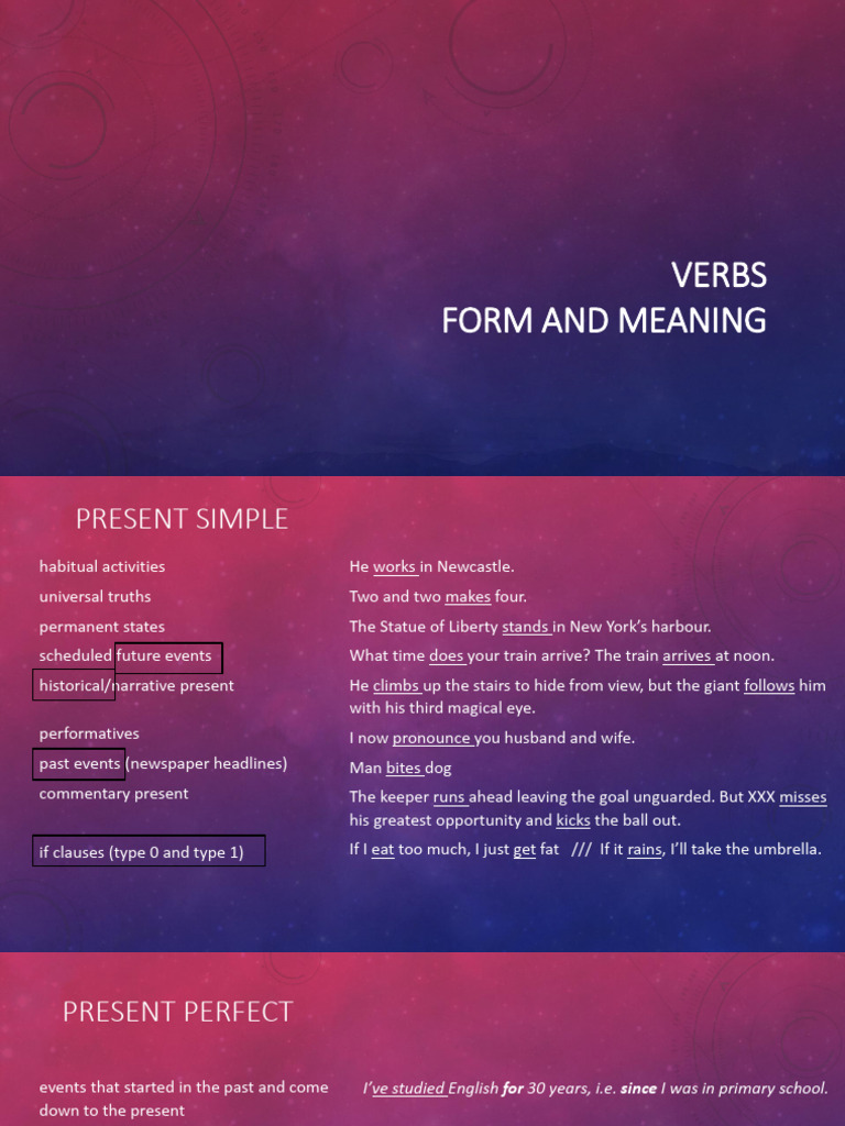Tense, Aspect and Meaning OK | PDF | Grammatical Tense | Language Mechanics