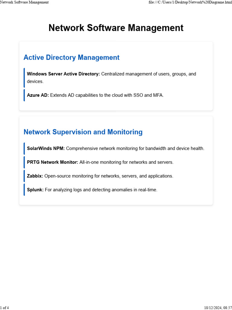 Network Software Management | PDF | Computer Network | Active Directory
