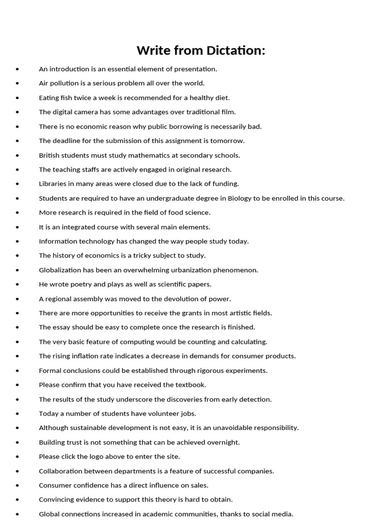 Write From Dictation | PDF | Critical Thinking | Educational Technology