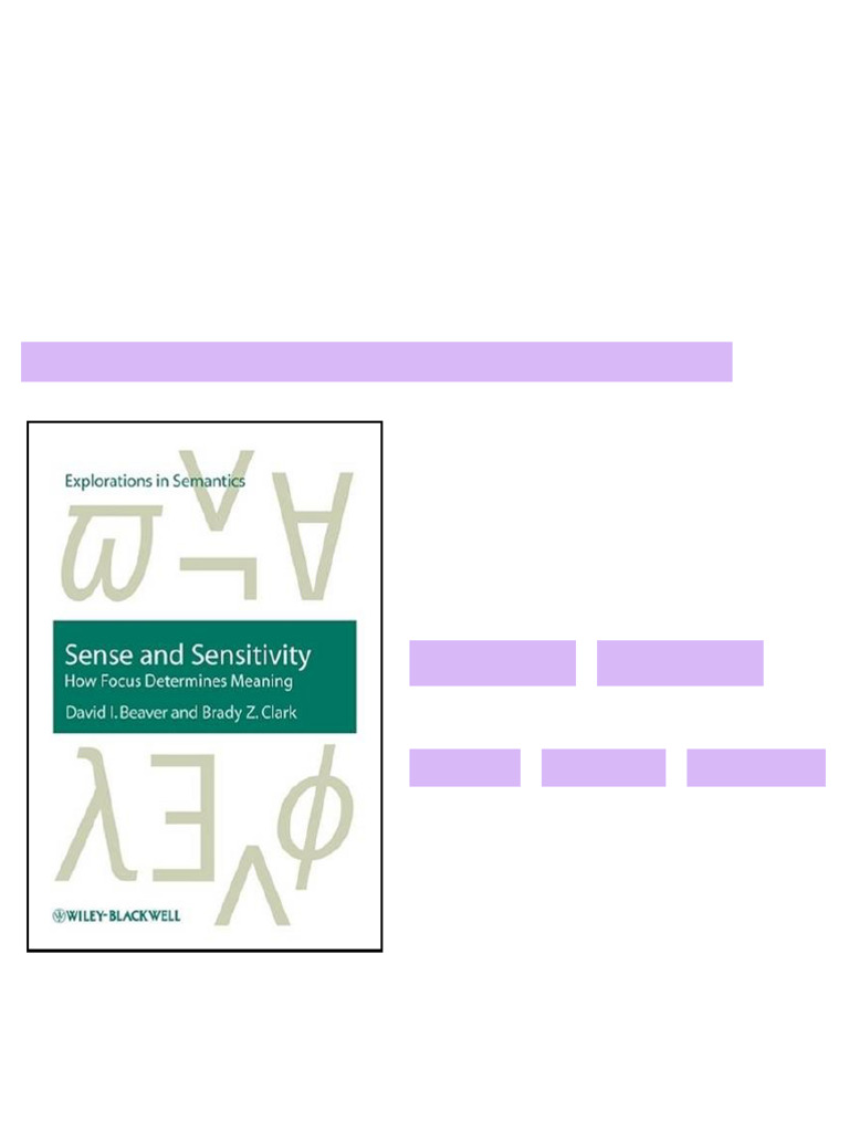 (Ebook) Sense and Sensitivity: How Focus Determines Meaning by David I ...