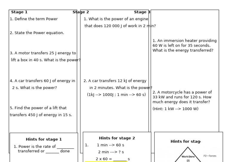Power and Energy Transfer Calculations | PDF