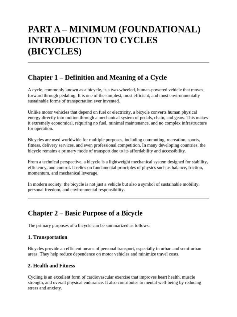 Mini Cycle | PDF | Transport | Private Transport