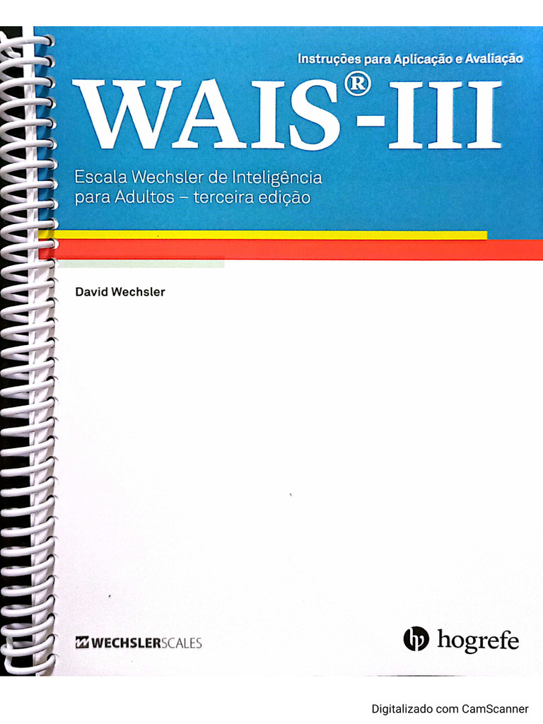 Wais-III Instruções para aplicação e Avaliação | PDF