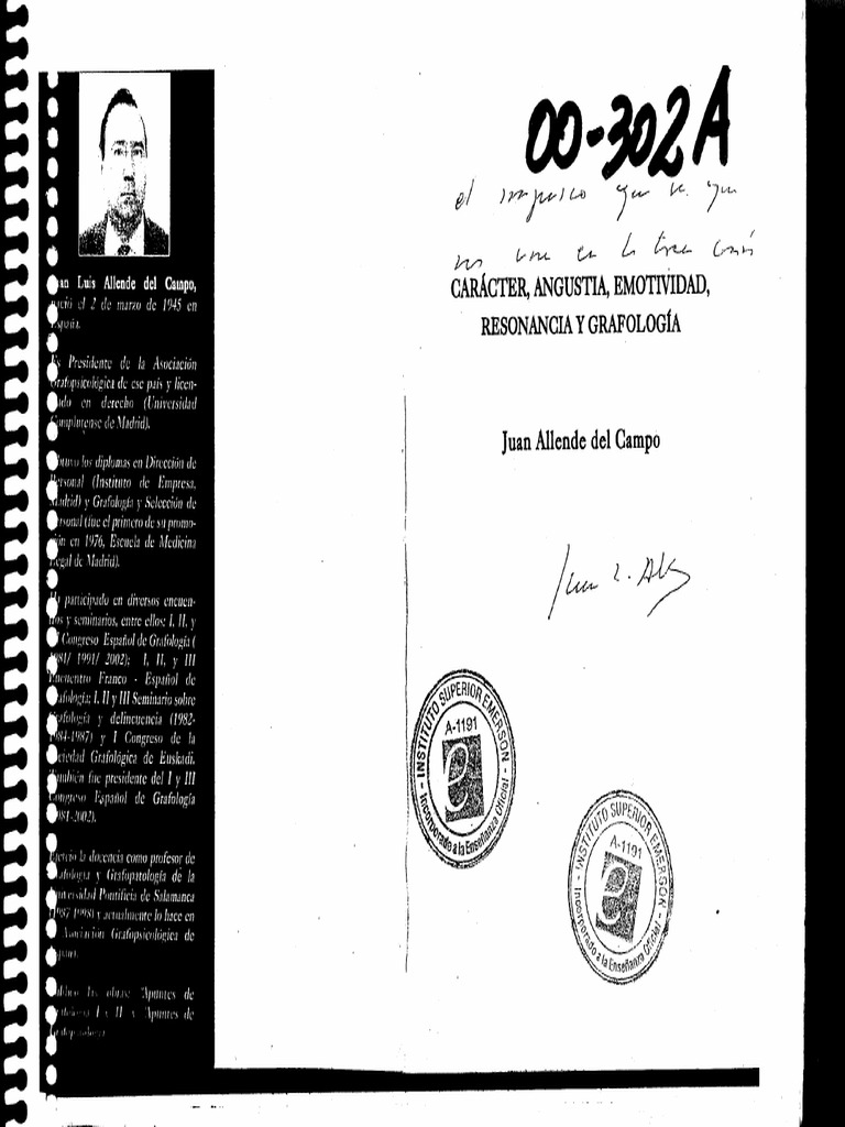 Carácter,Angustia,Emotividad,Resonancia y Grafología_Allende (1) | PDF