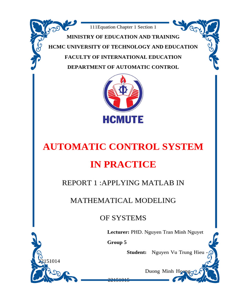GR5 FINALREPORT NguyenVuTrungHieu DuongMinhHoang | PDF | Control Theory ...