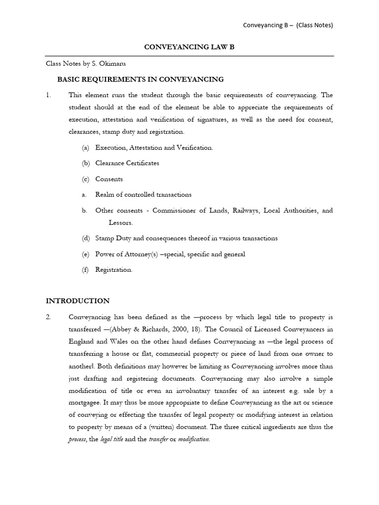 Notes Conveyancing Law B | PDF | Mortgage Law | Legal Remedy