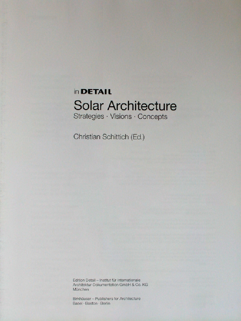 Detail Solar Architecture {DETAIL} | PDF