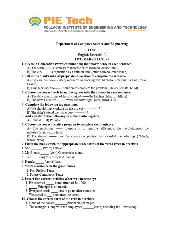 2 nd 2 mark test | PDF