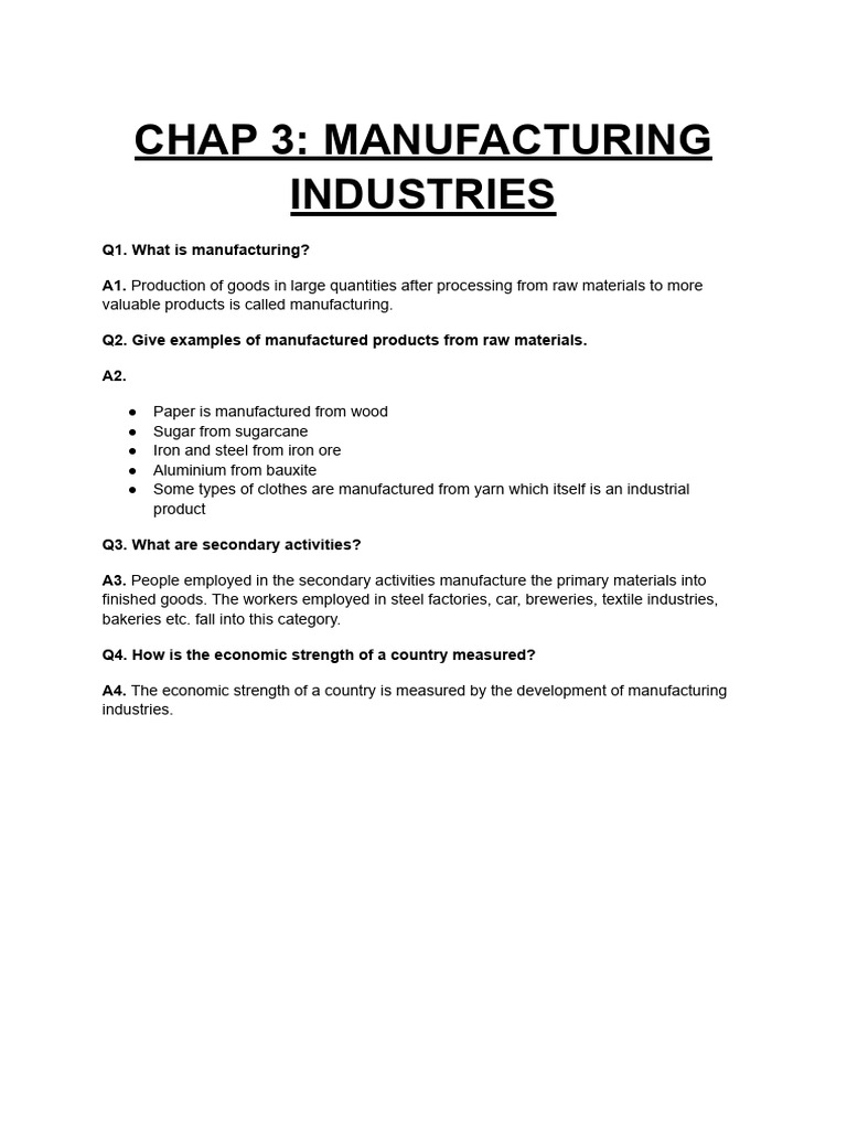 Manufacturing Industries | PDF | Weaving | Pollution