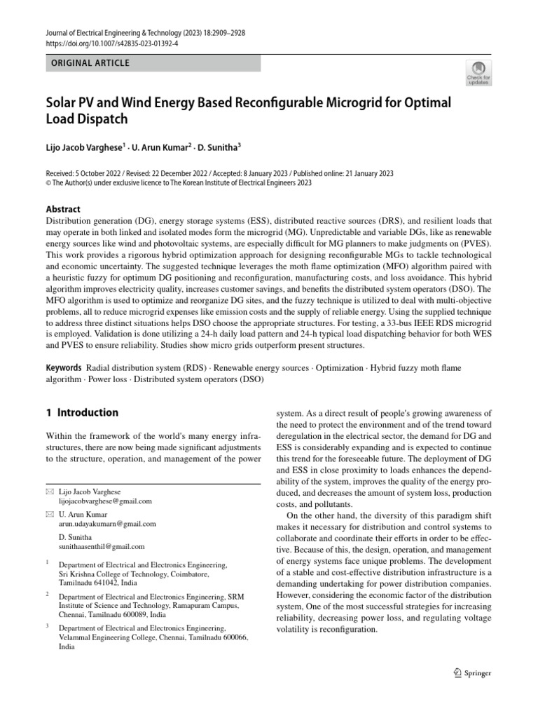 Solar PV & Wind Microgrid Optimization | PDF | Photovoltaics ...