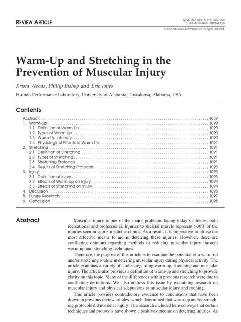 Warm-Up and Stretching in The... | PDF | Flexibility (Anatomy) | Muscle ...