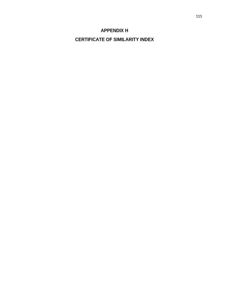 File 022 - Appendix H - Certificate of Similarity Index | PDF