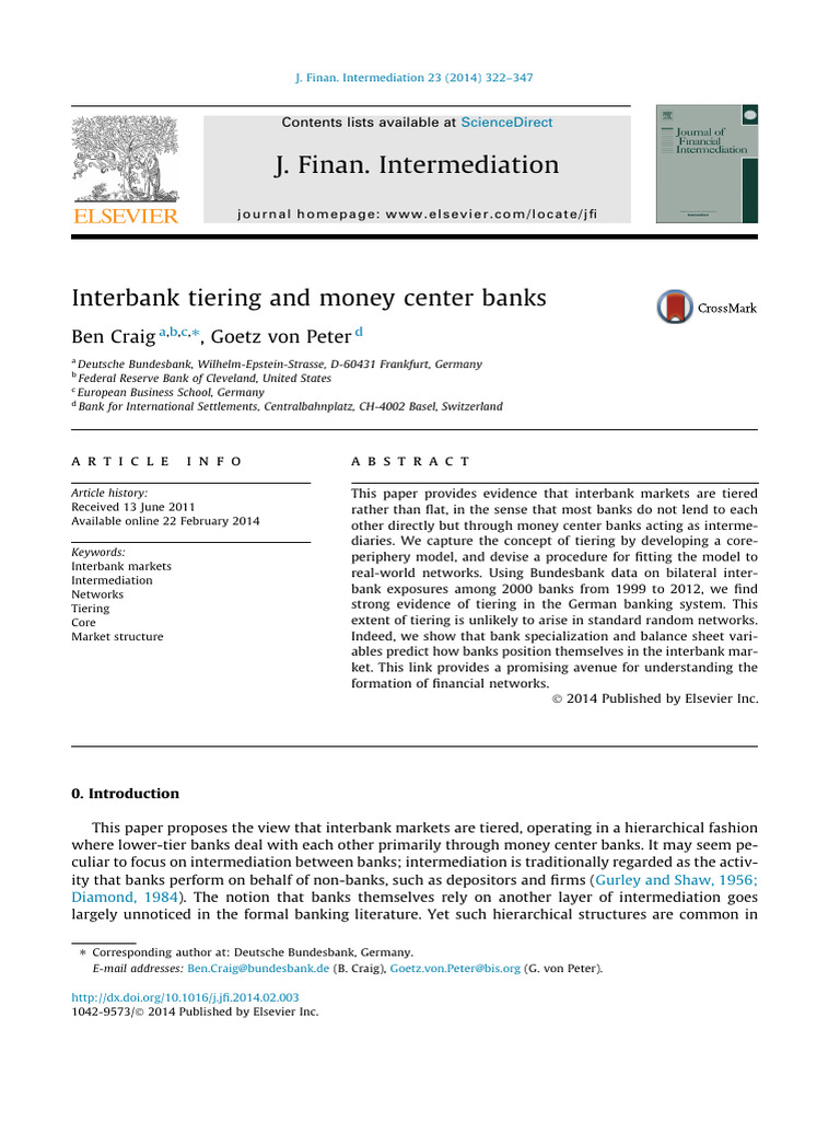 Interbank Market Tiering Analysis | PDF | Interbank Lending Market | Banks