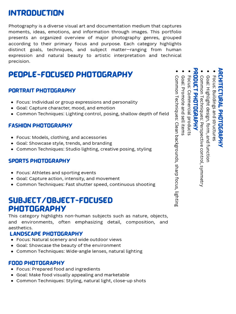 Introduction Photography is a Diverse Visual Art and Documentation ...