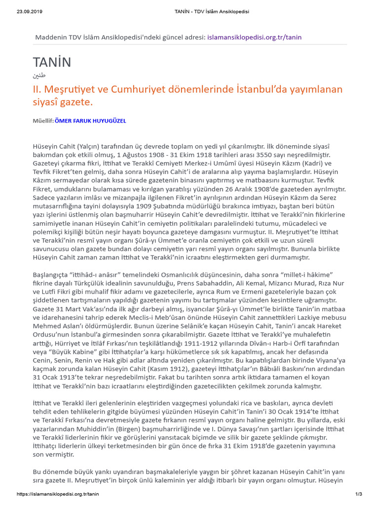 TANİN - TDV İslâm Ansiklopedisi | PDF