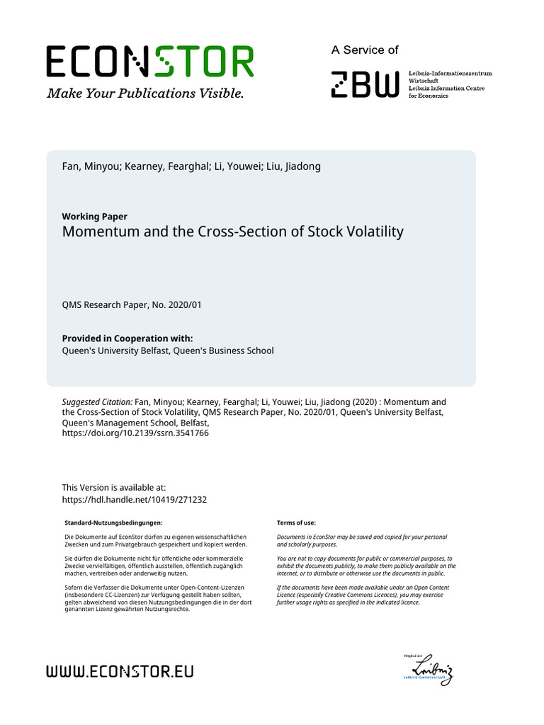 Momentum and the Cross-section Paper2021 | PDF | Volatility (Finance ...