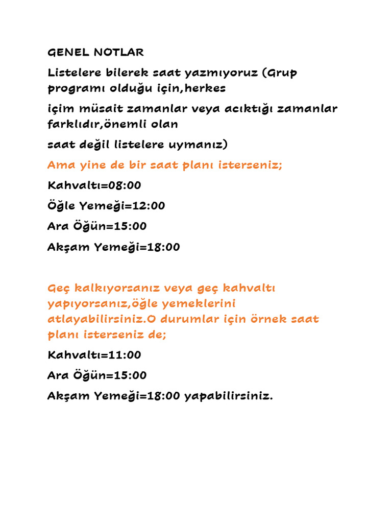 1.HAFTA ÖDEM ATICI DİYET PLANI? | PDF