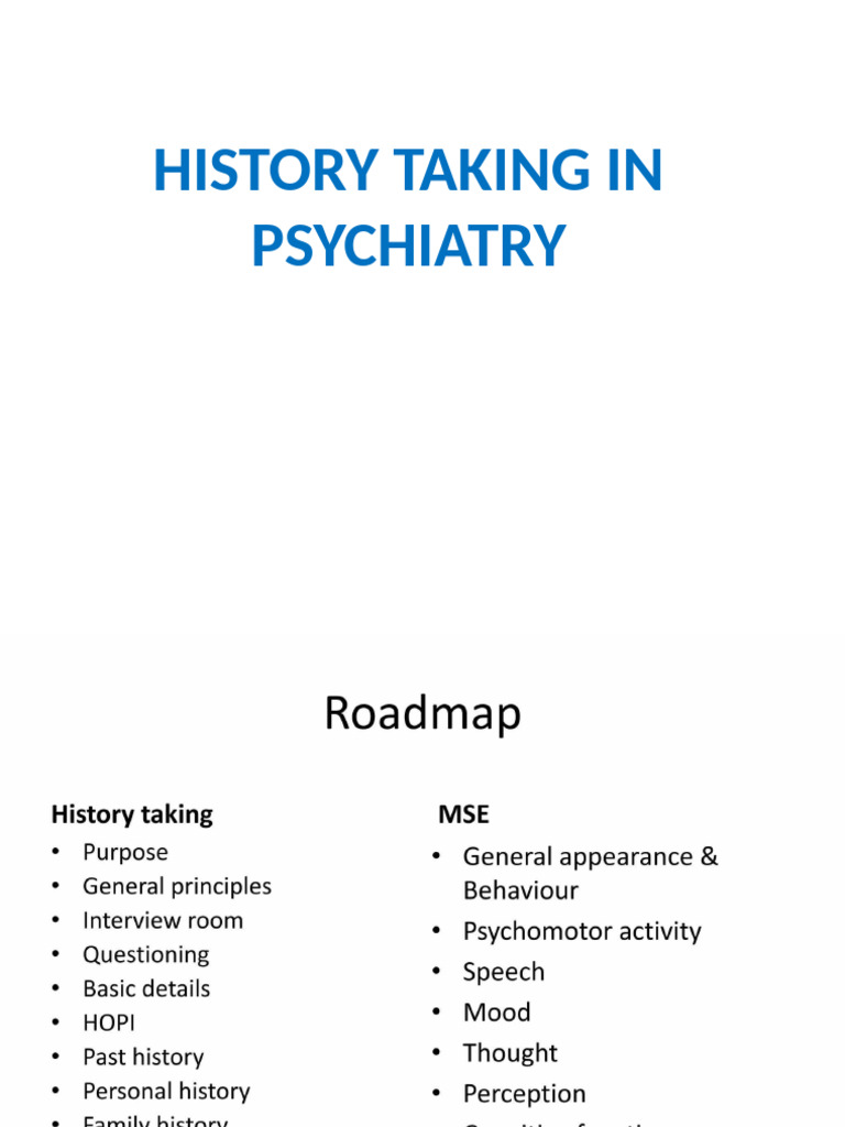 History Taking and Mse | PDF