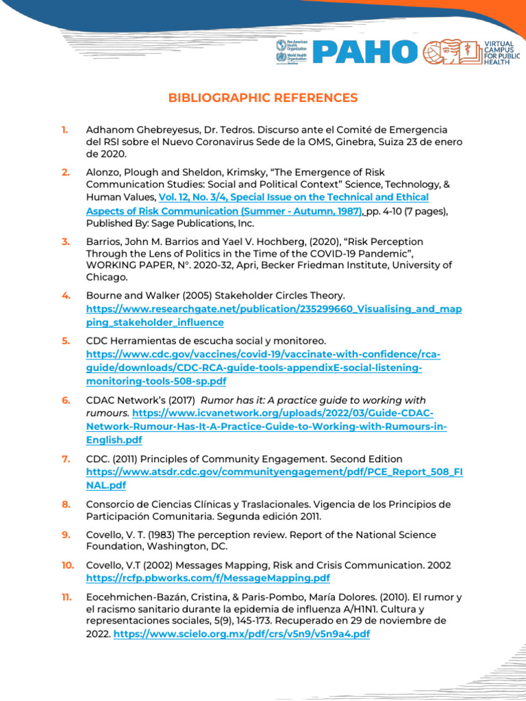 Bibliographic References | PDF | Salud pública | Ciencias de la Salud